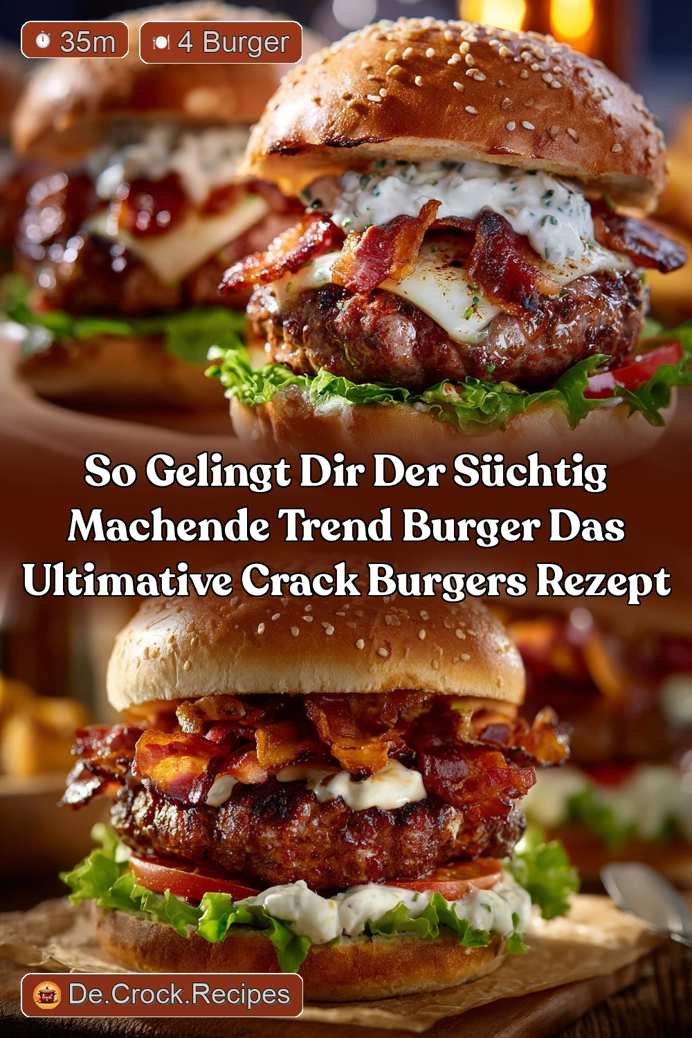 Das Original Süchtig machende Crack Burgers mit Ranch und…